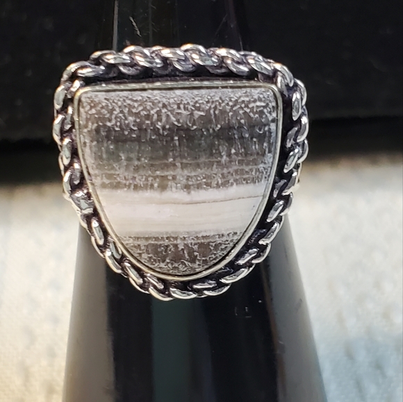 Jewelry | New Gray Calcite Natural Stone Ring Size 6 14 925 Overlay ...